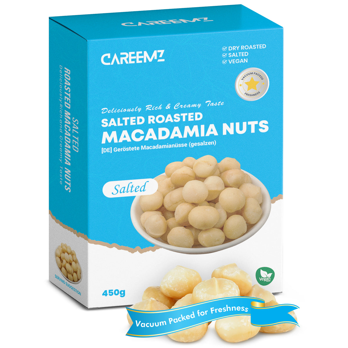 CAREEMZ Roasted Salted Macadamia Nuts